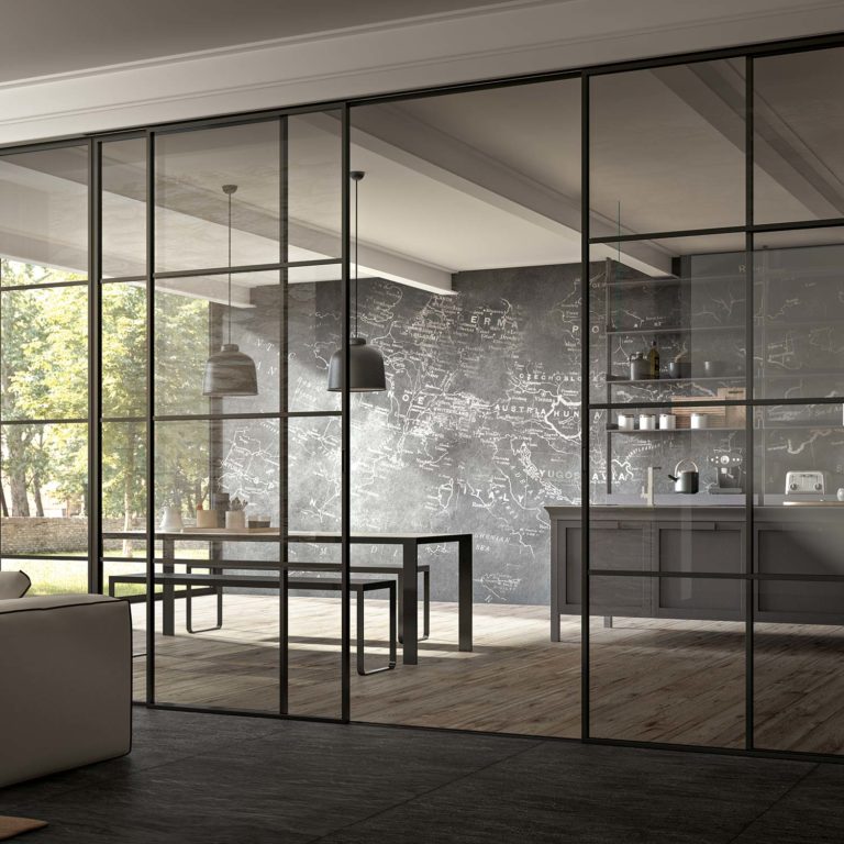 Door Seven sky sliding black | DoorArreda